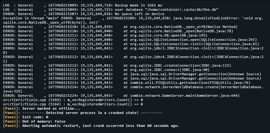 Server has stopped during launch (NormalTermination) : r/projectzomboid