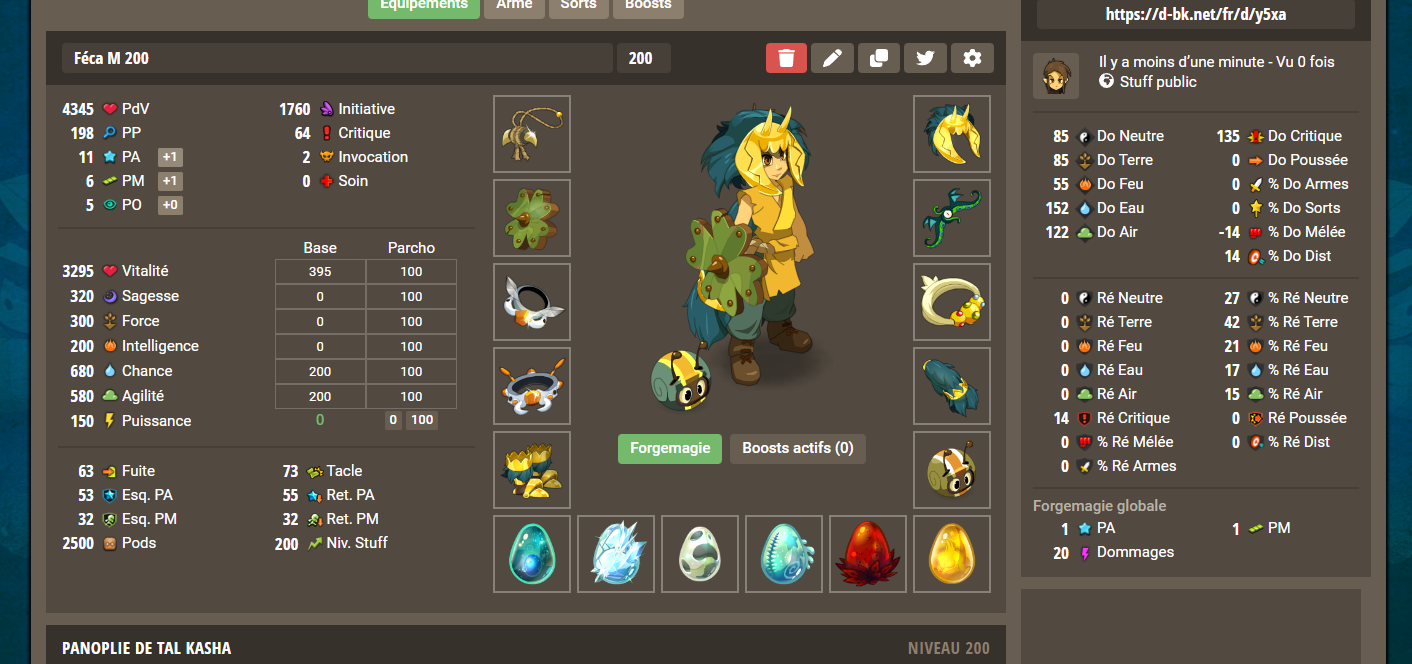 Féca 200 PVM build - Forum - DOFUS, le MMORPG stratégique.