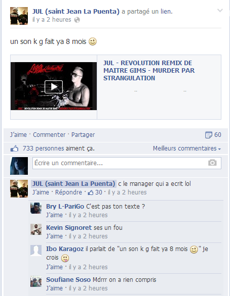 Le "rappeur" JUL = GITAN? sur le forum Blabla 18-25 ans - 27-04-2014 19:33:19 - jeuxvideo.com