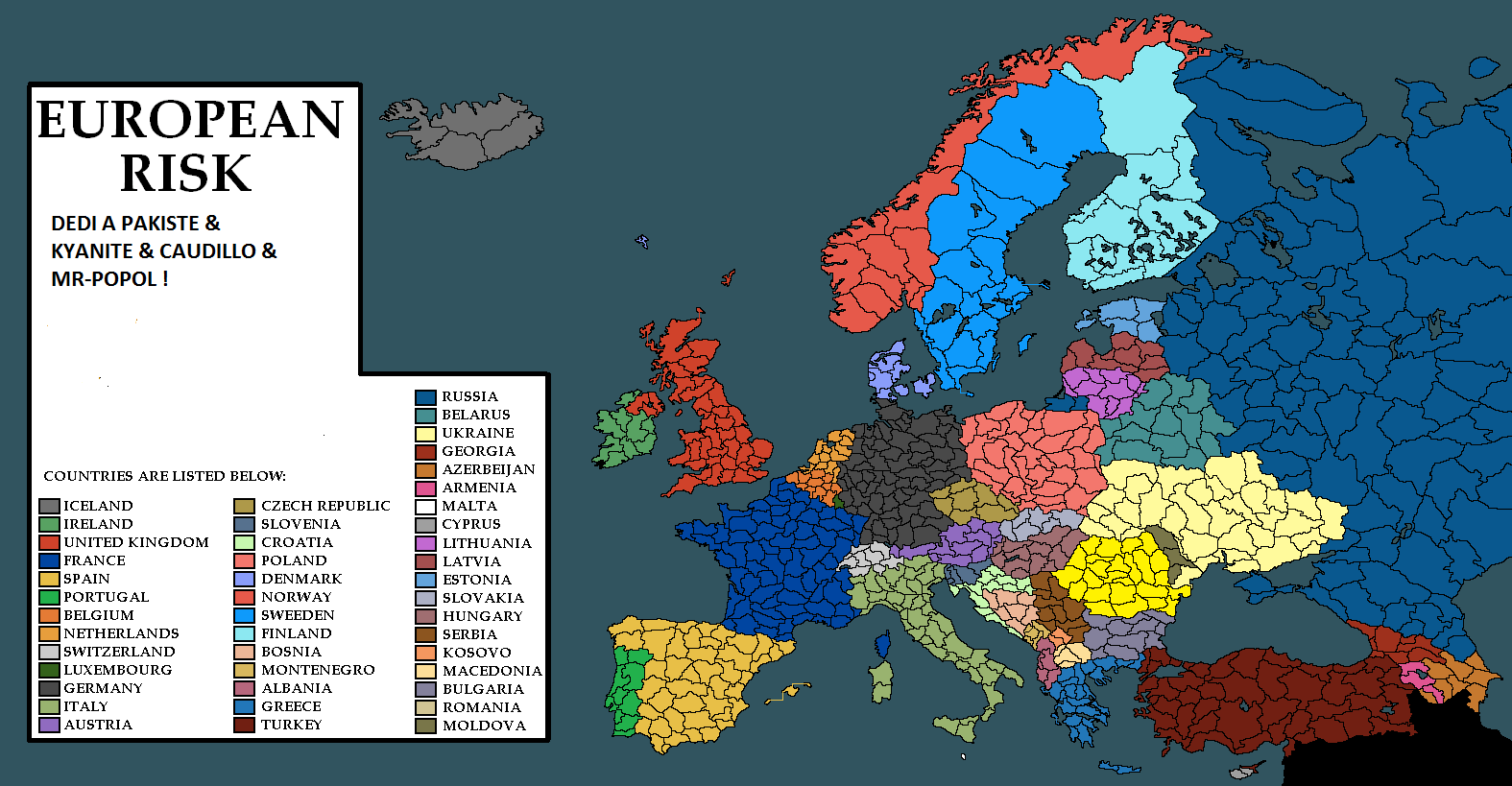 4chan Risk Map Of Europe With Rivers - Map