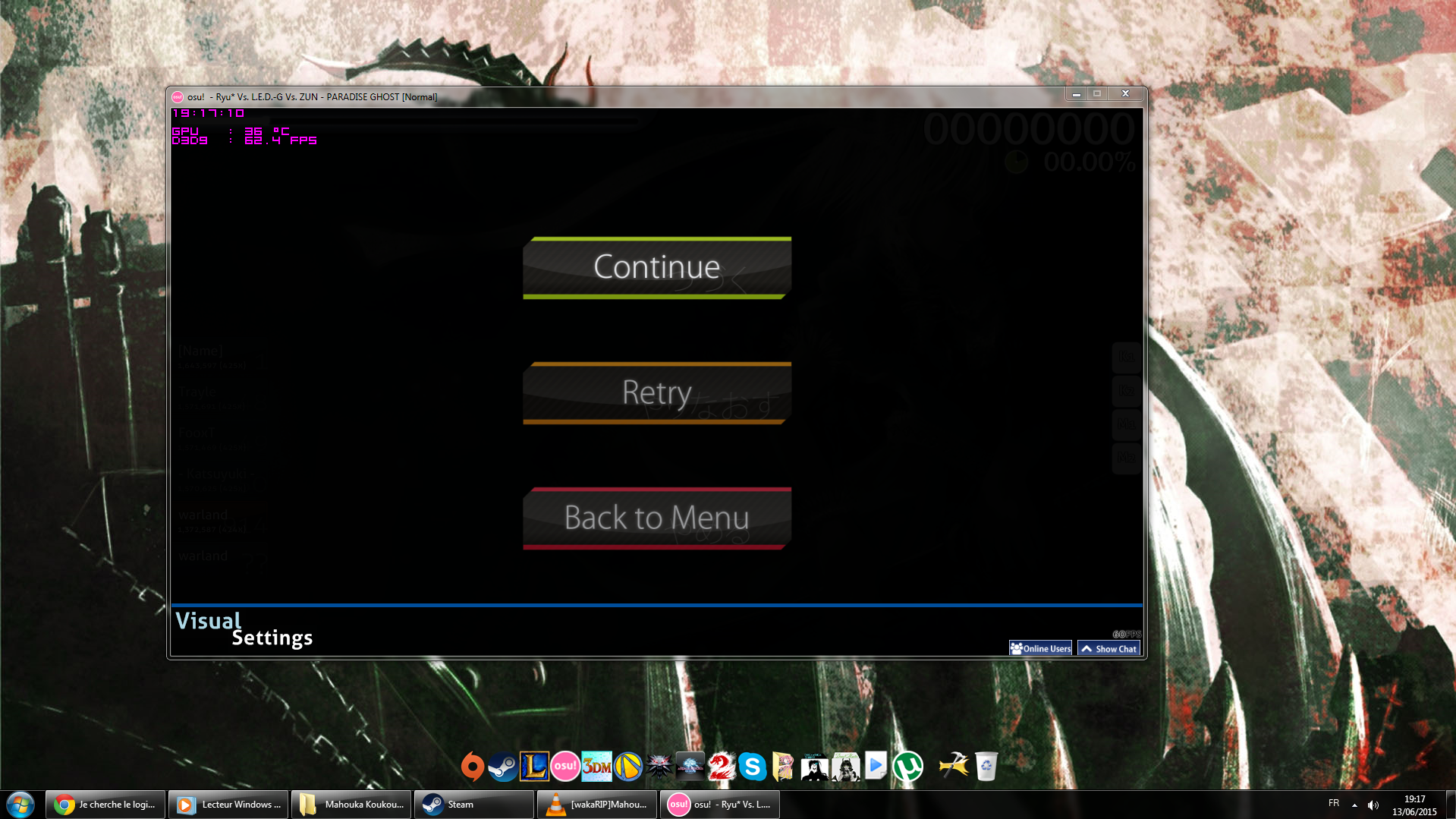 Je cherche le logiciel de Monitoring en jeu. FPS, Fréquence ... sur le ...