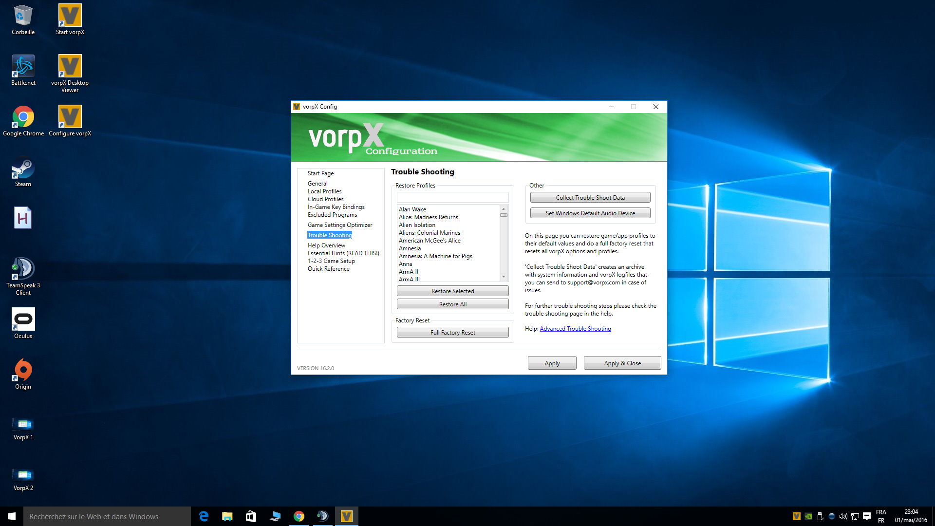 déception vorpx. sur le forum Réalité Virtuelle - 01-05-2016 12:03:34 ...