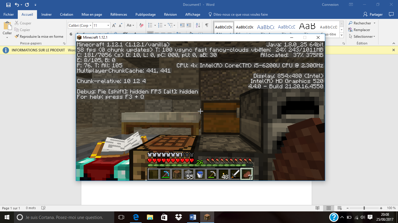 impossible de voir les coordonnées avec F3 sur le forum Minecraft - 25 ...