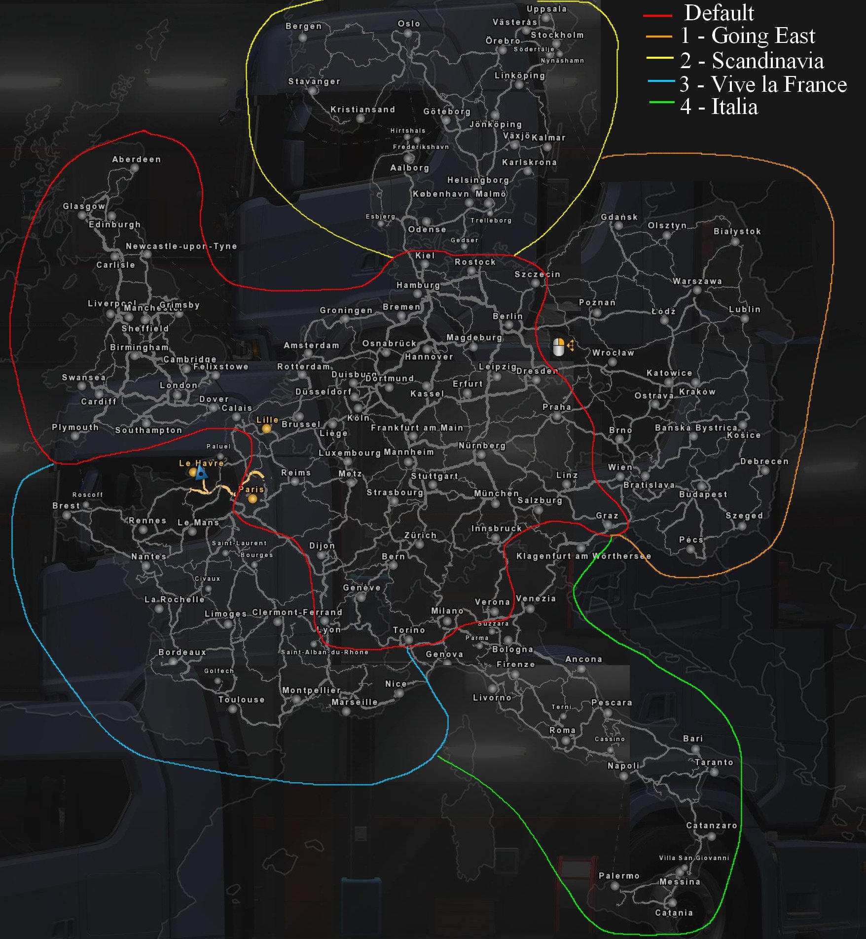 [Image] Voyez la MAP du jeu avec ou sans mods sur le forum Euro Truck ...