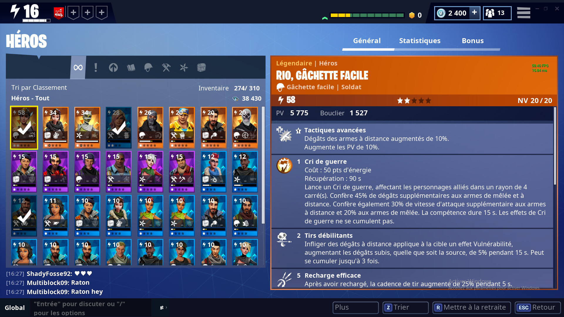 [PvE] Lesquels de mes Héros utiliser ? sur le forum Fortnite - 27-07 ...