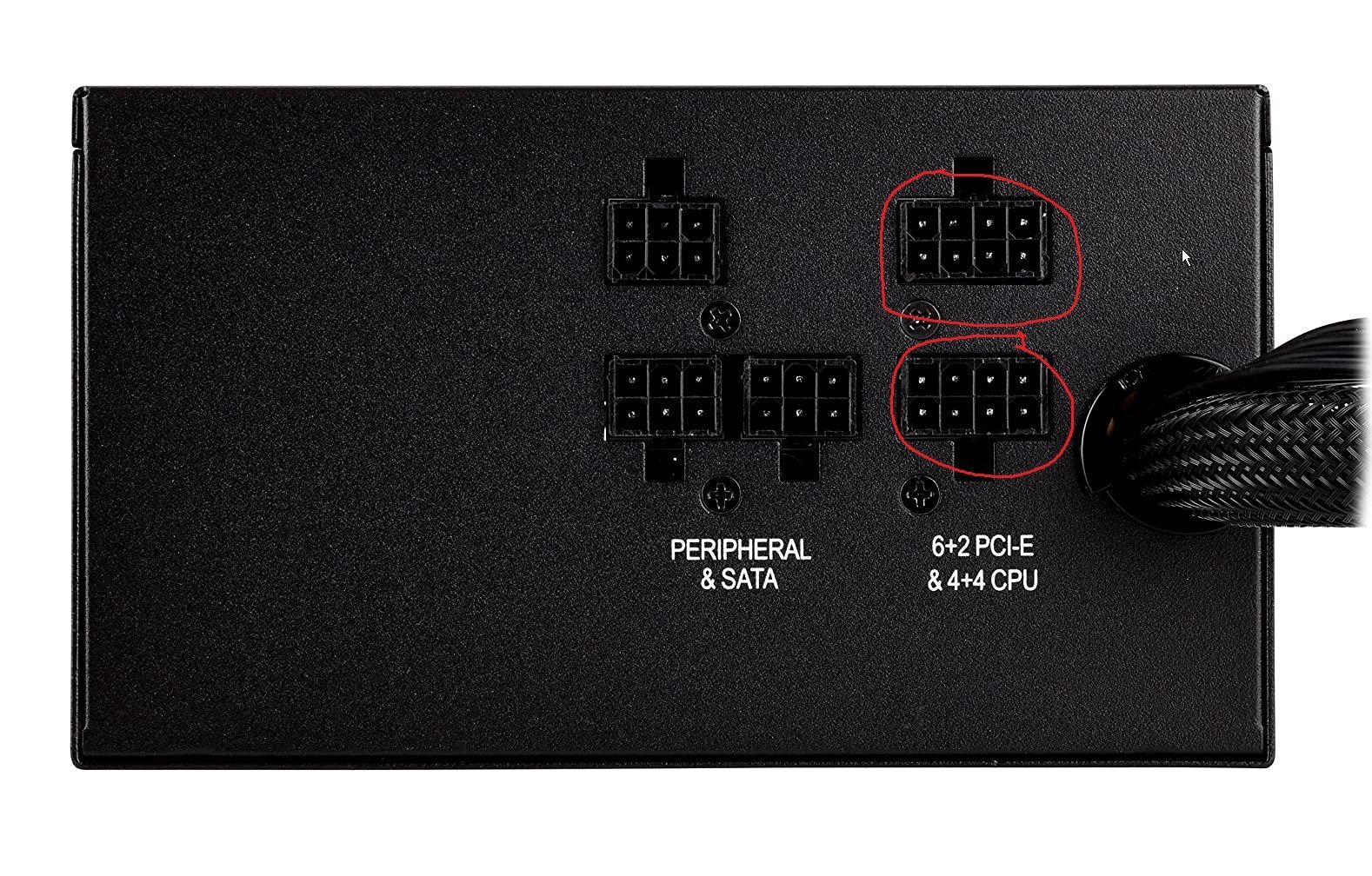Can I plug a pcie cable in a slot labelled cpu on a Corsair TX650m psu ...