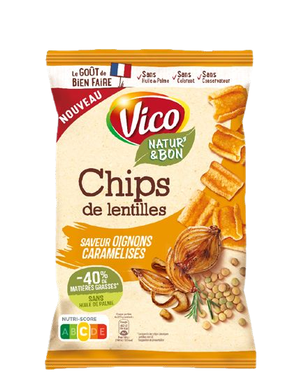 VICO sort de nouveaux CHIPS : lentilles saveur oignons caramelisés ...