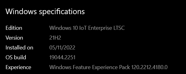 Les VRAIS CHAD sont sur Windows 10 LTSC IOT Enterprise sur le forum ...