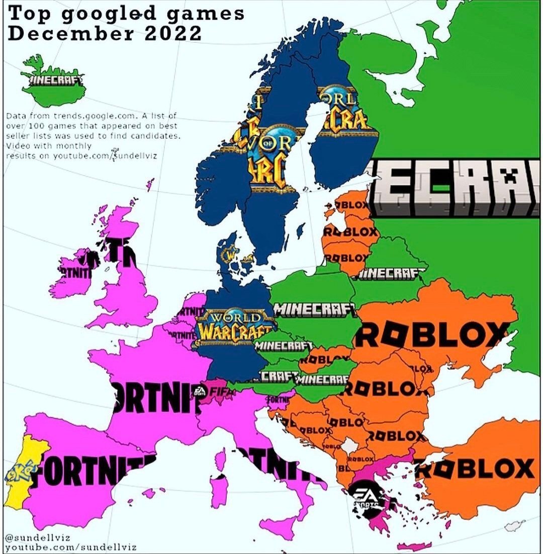 CARTE des JV préférés par PAYS en EUROPE sur le forum Blabla 18-25 ans ...