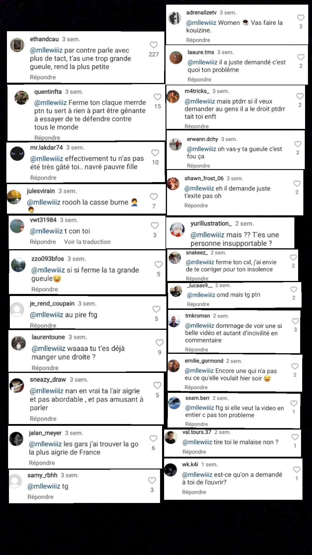 Elle fait la meuf aigrie en commentaire sur insta, puis se fait ALLUMER ...