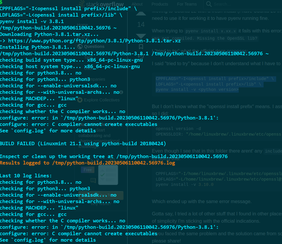Problem When Trying To Install A Different Python Version With Pyenv Error The Python Ssl