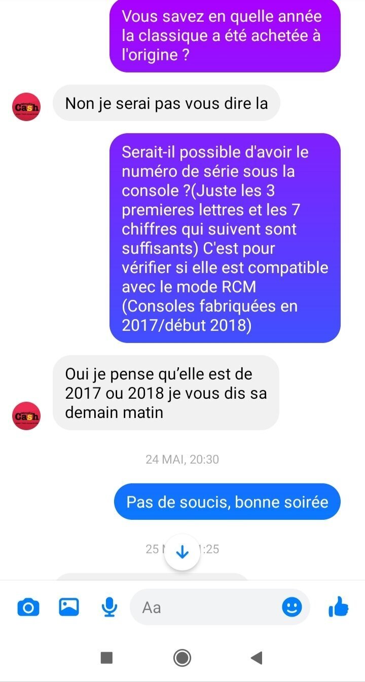 Demander le numéro de série à Easy cash d'une switch ? sur le forum ...