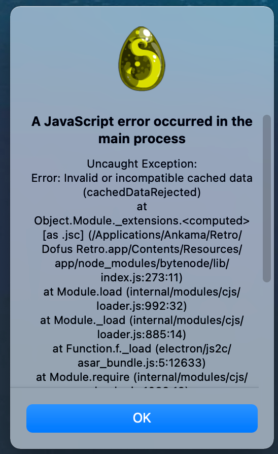 Maj Primordiale A Java Script Error Occured In The Main Process