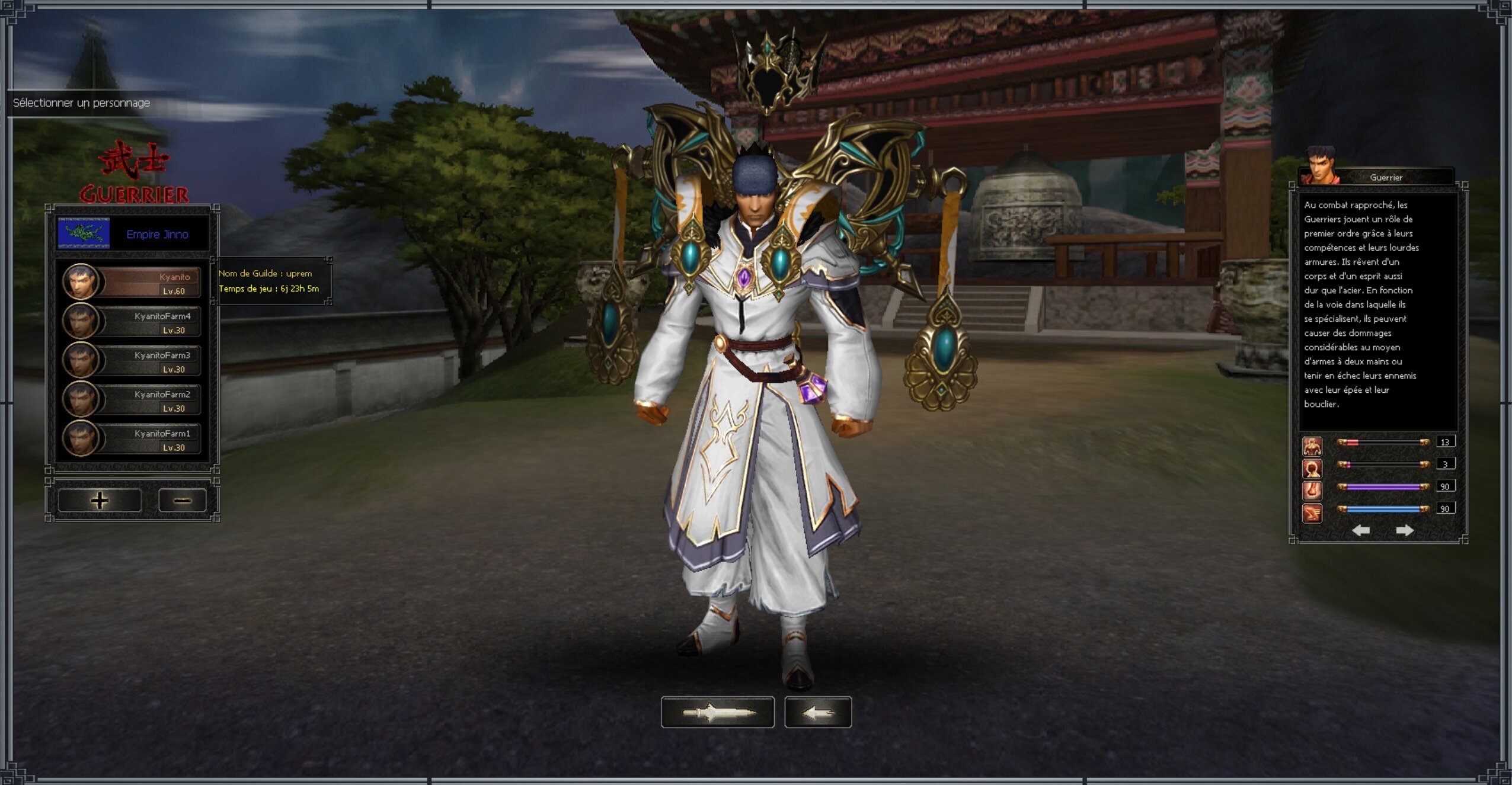 Kyanito Càc pve & Natsaki Mentale pvp - Guerrier - Metin2 France