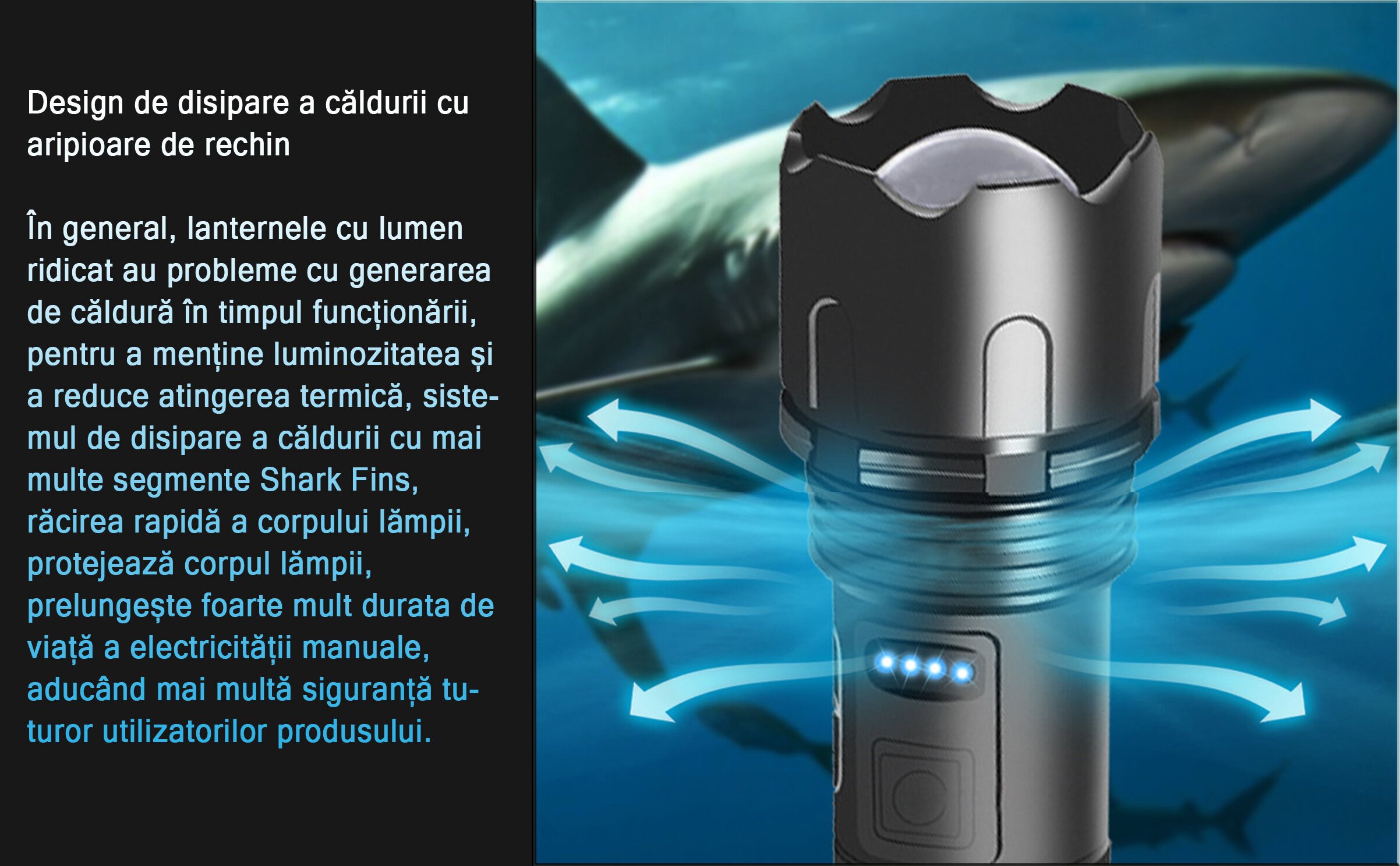 Lanterna tactica LED, din aluminiu, profesionala, focus ajustabil ...