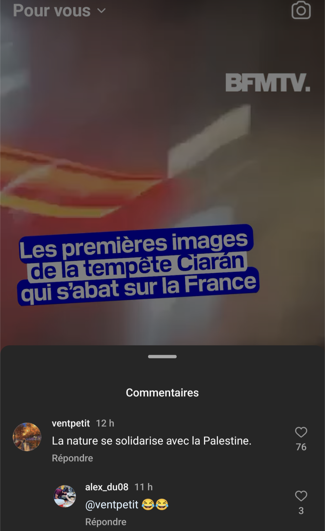 La ThÉorie Sur La Tempête Ciaran Par Les Pro Palestiniens Sur Onche