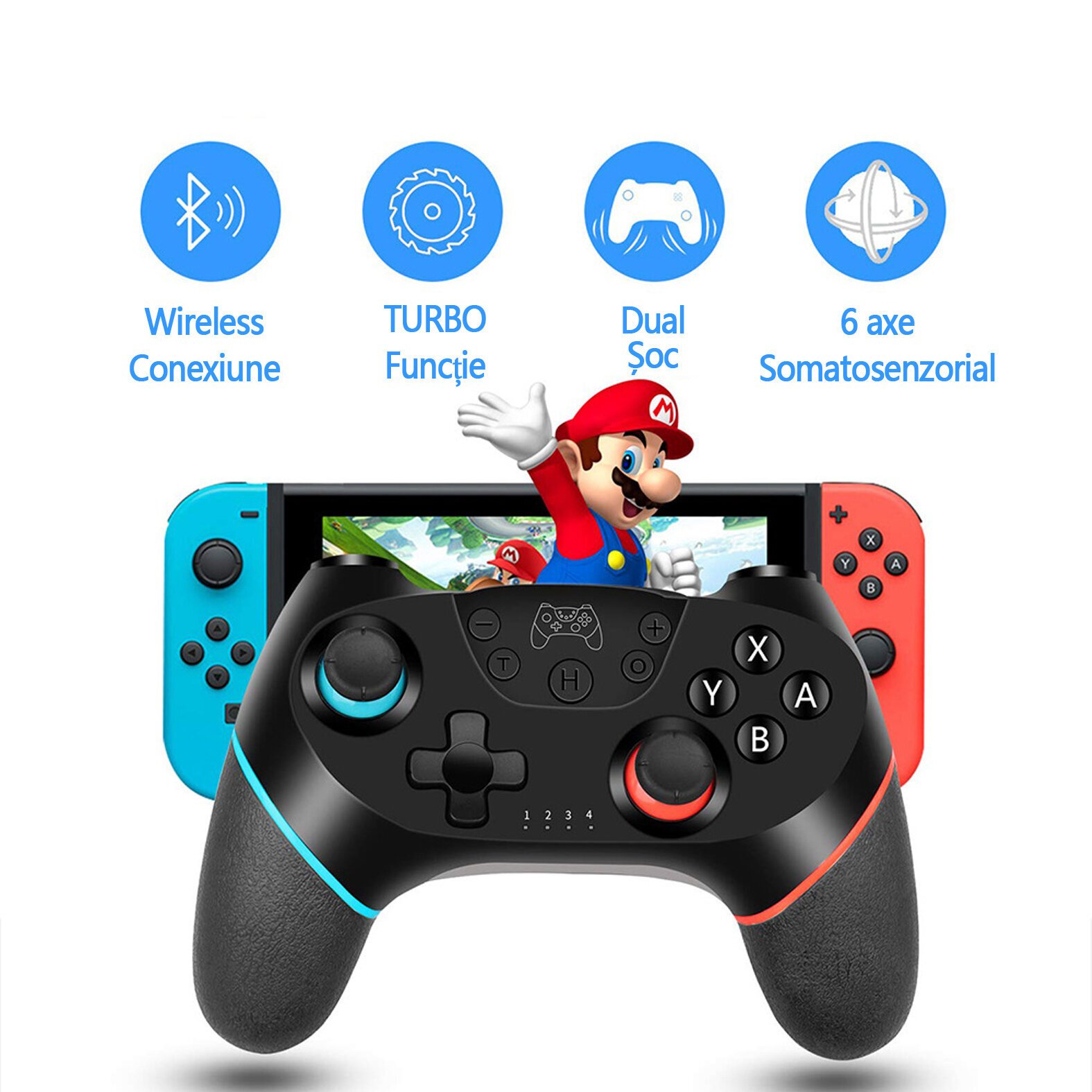 Set 2 Gamepad Joystick Controller Nintendo Switch, Functie Turbo, 6axe ...
