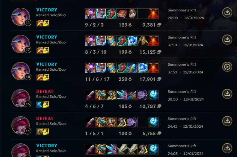 Montrez votre historique de partie sur le forum League of Legends - 13-01-2024 10:24:12 ...