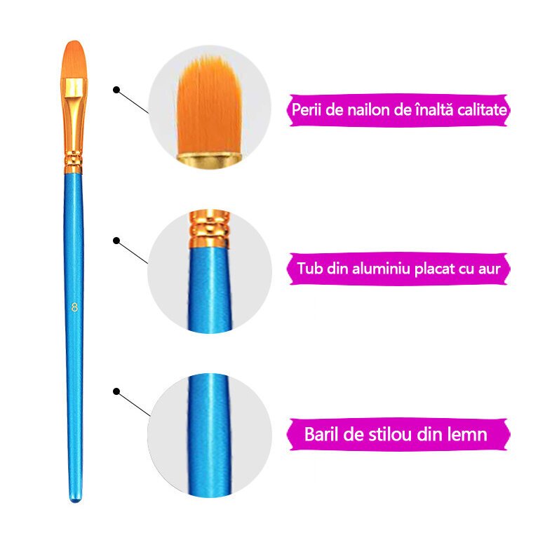 Set 20 pensule, Yulinland, Fire de par din nailon sintetic, pentru ...