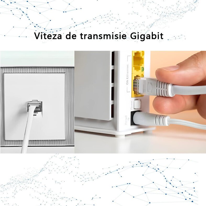 Cablu retea, Yulinland, RJ45, Cablu Ethernet de Internet cu Mufa, Cat 6 ...