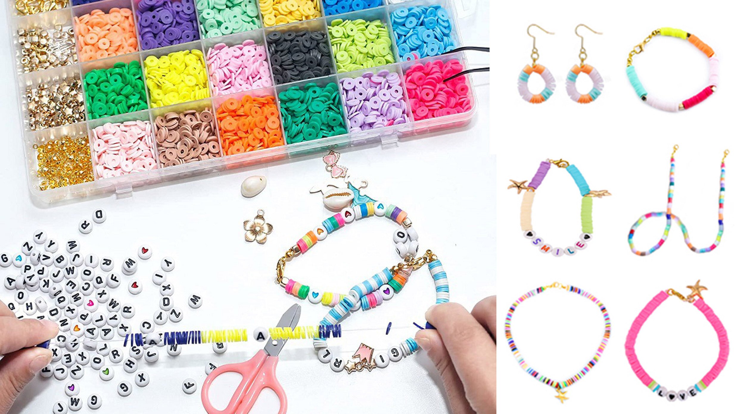 Kit de 7200 de bucati margele de argila, Yulinland, Pentru realizarea ...