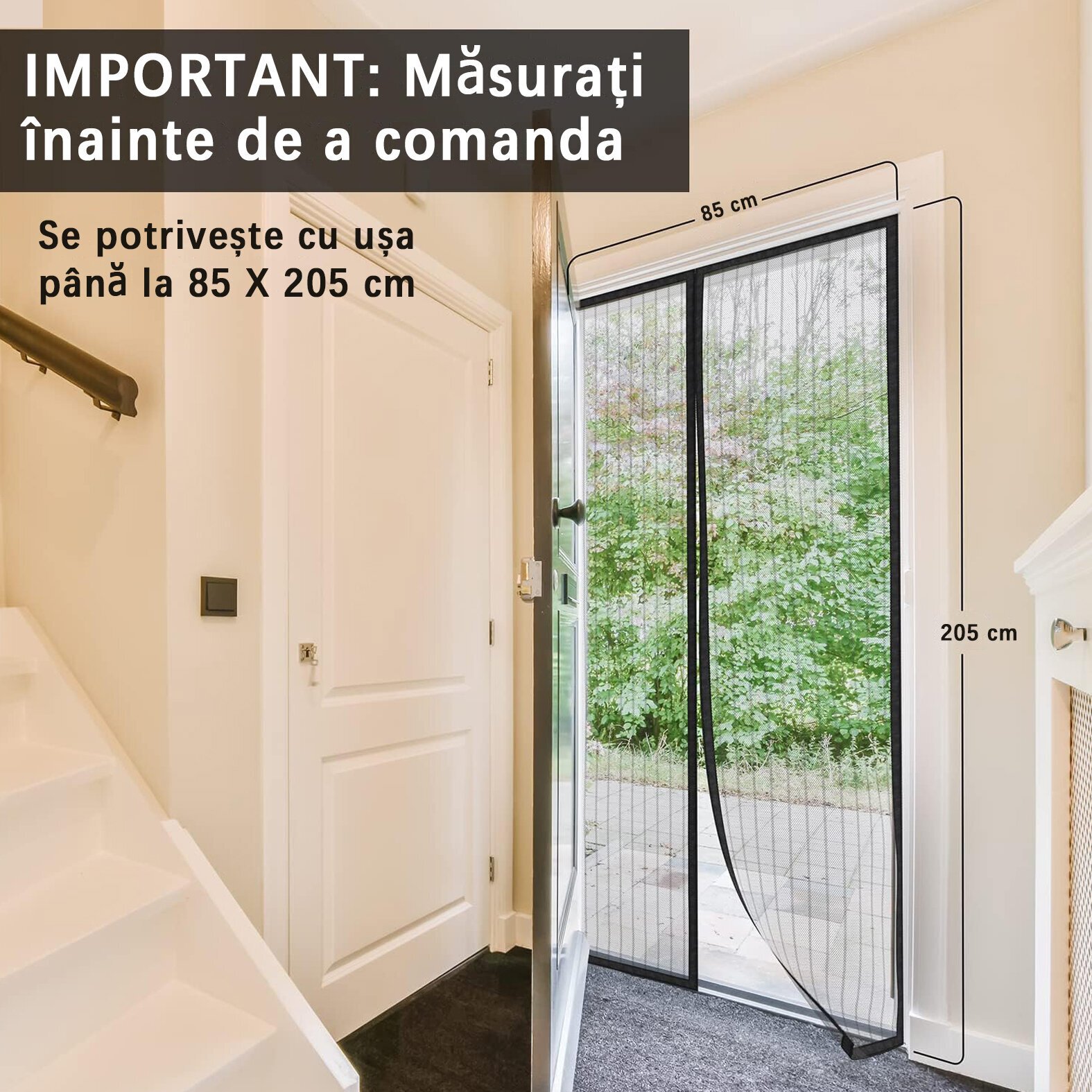 Plasa de insecte pentru usa, Yulinland, inchidere magnetica, usor de ...