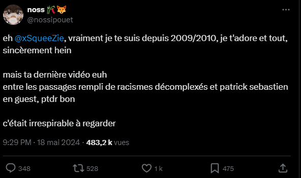 Ayaaaaaaaaa Squeezie passe son temps à jouer l'anti-raciste pour se ... Ayaaaaaaaaa Squeezie passe son temps à jouer l'anti-raciste pour se ...