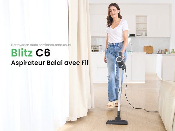 VACTIDY Blitz C6 - Aspirateur Balai Avec Fil 3 en 1 - Aspirateur ...