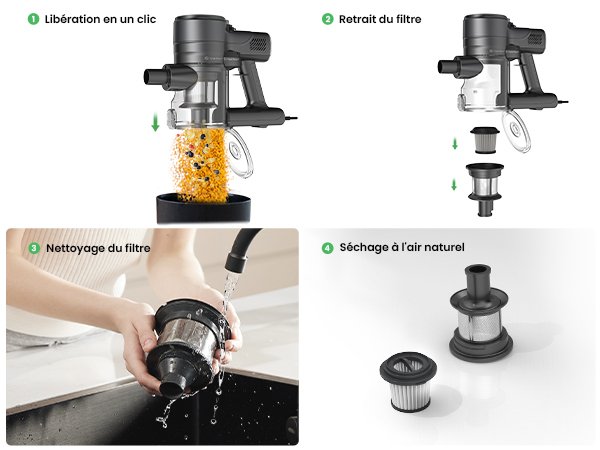 VACTIDY Blitz C6 - Aspirateur Balai Avec Fil 3 en 1 - Aspirateur ...