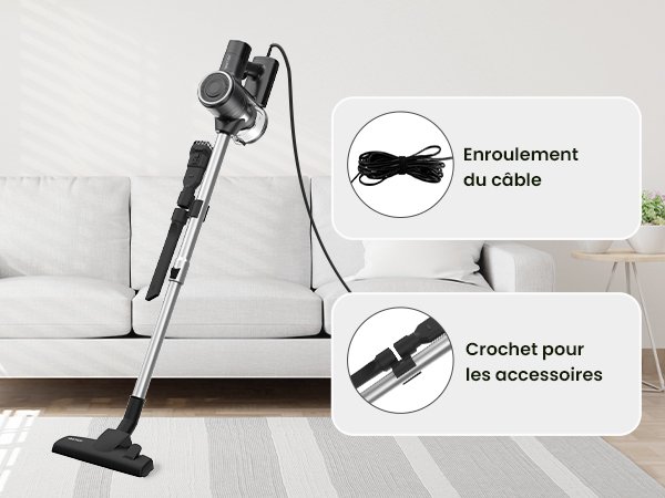 VACTIDY Blitz C6 - Aspirateur Balai Avec Fil 3 en 1 - Aspirateur ...