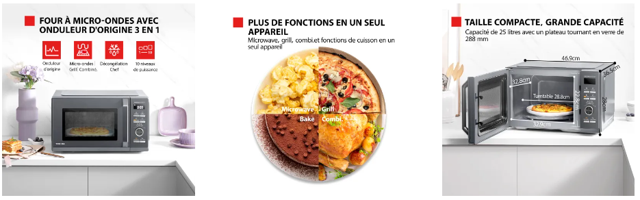 Micro-ondes combiné Toshiba Micro-ondes grill combiné pose libre ...