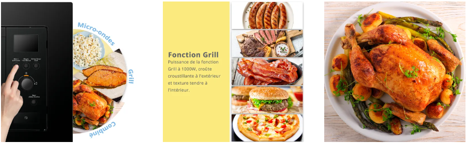 Micro-ondes encastrable COMFEE CBMAG820BJL-BK - 800W - Grill 1000 W ...