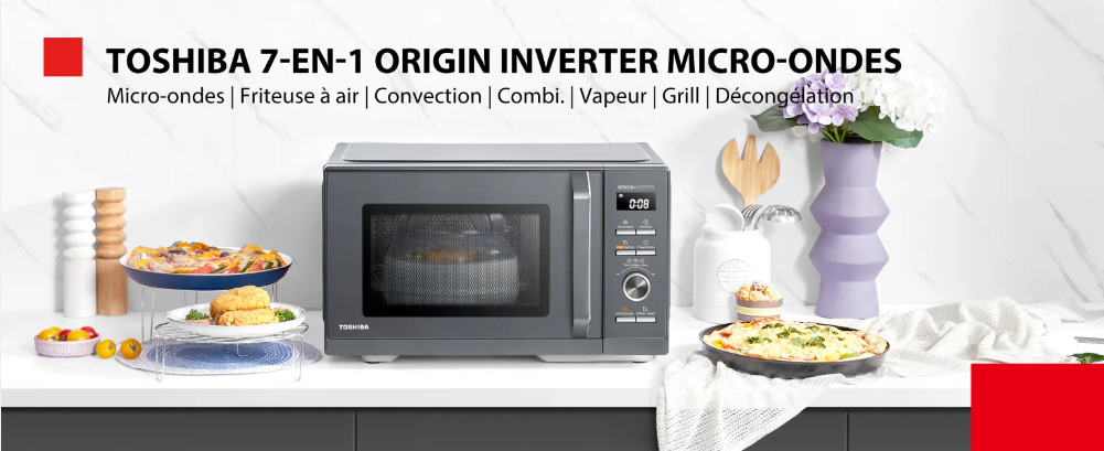 Micro-ondes combiné pose libre - TOSHIBA MW3-AC26SFI(MG) - Inverter - 900W - Grill 1000 W ...