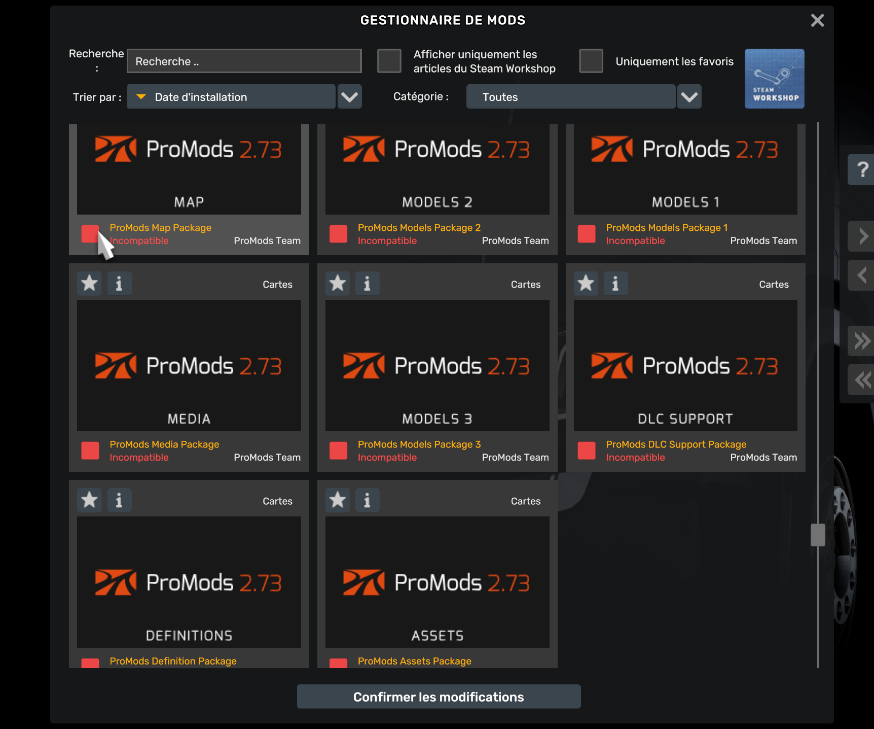 Mod incompatible - ProMods