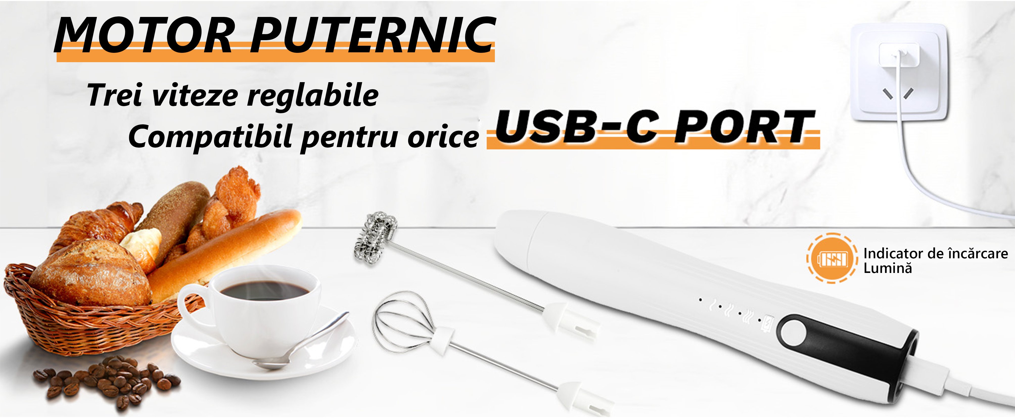 Mixer spumator de lapte 2 in 1, Yulinland, Electric, bauturi calde/reci ...