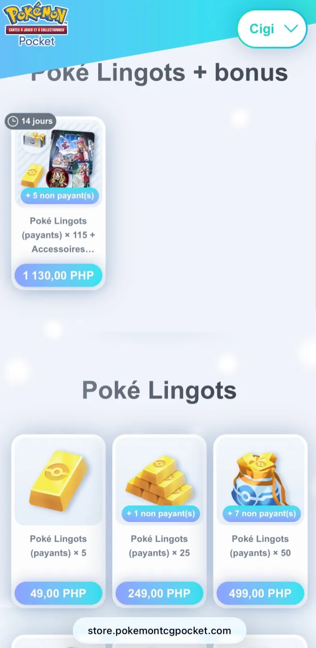 Vos lingots 30% moins chers sur le store officiel Pokémon TCG Pocket ...