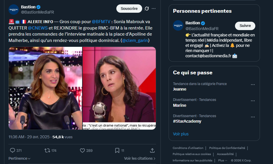 Depuis que Sonia MABROUK a quitté CNEWS elle subit un déferlement de ...