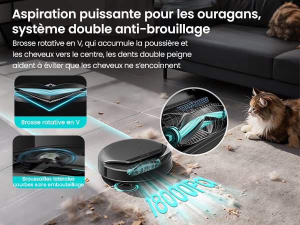 Lefant M5 Robot Aspirateur Laveur 18000Pa, Station Autonome, Navigation ...