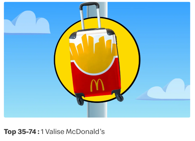 J'ai gagné une VALISE MCDONALD sur le forum Blabla 18-25 ans - 02-06 ...