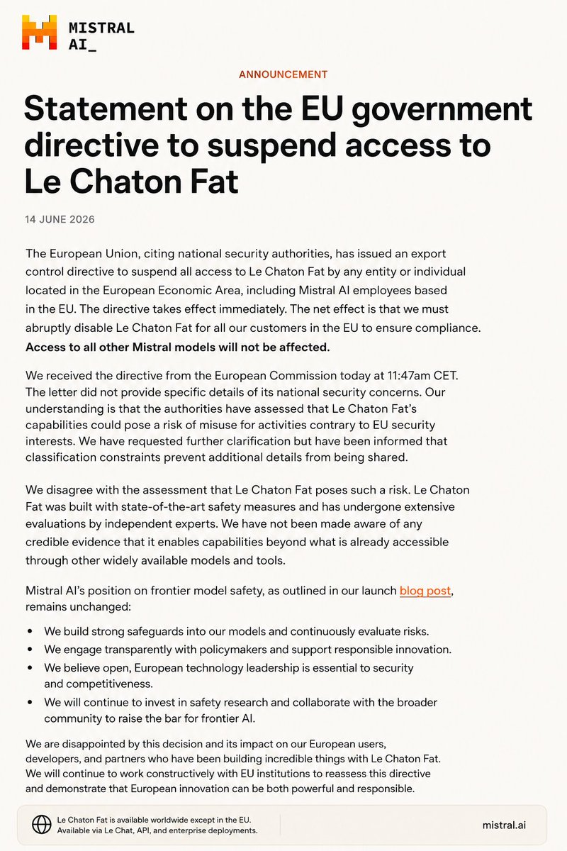 [ALERTE] Mistral AI sort "Le Chaton Fat", son dernier modèle qui ...