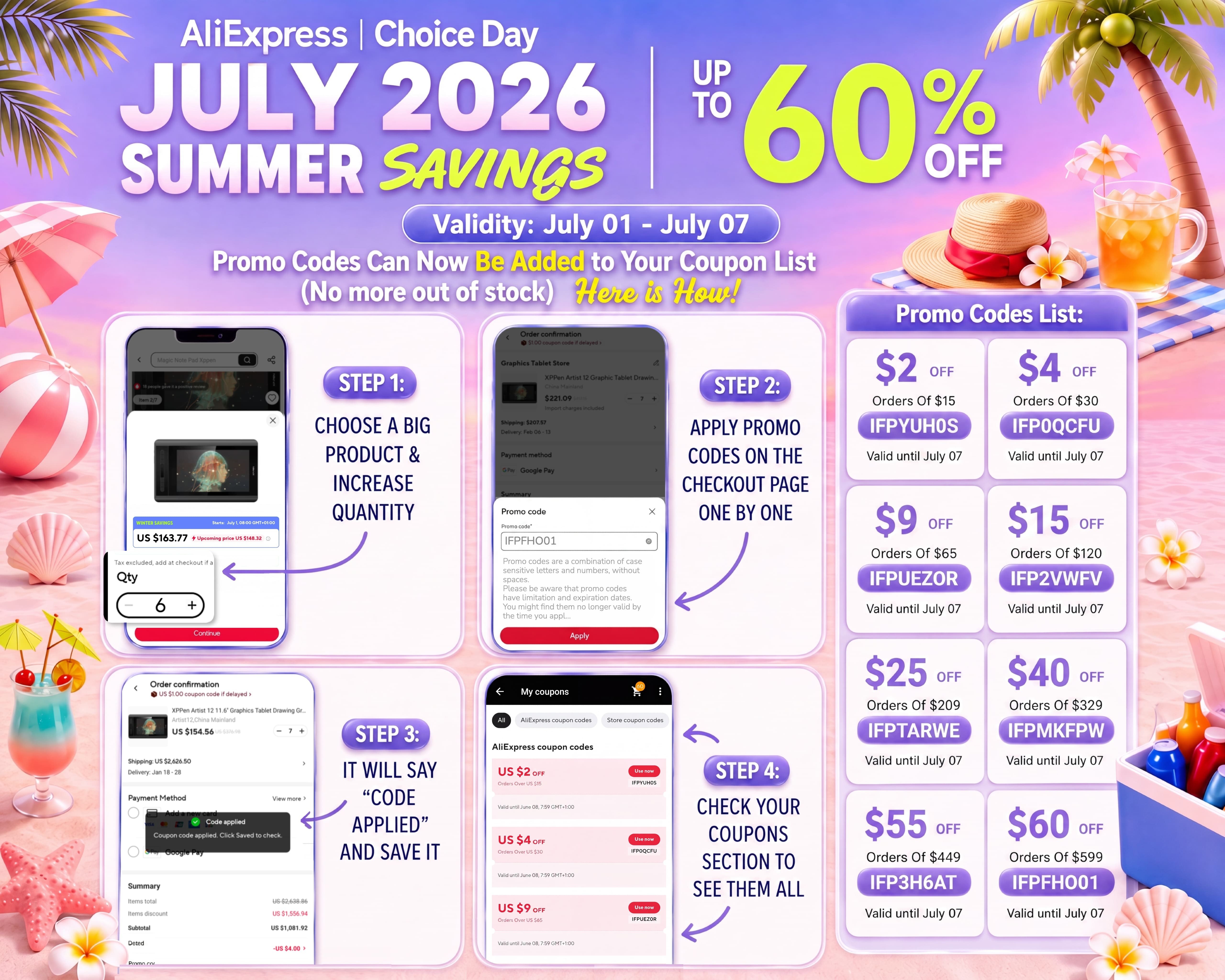 AliExpress July 2026 Promo Codes For the Choice Day Summer Savings ...